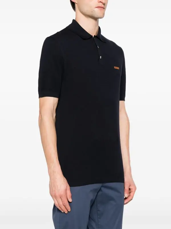 Zegna Cotton Piqué Polo Shirt - Blue