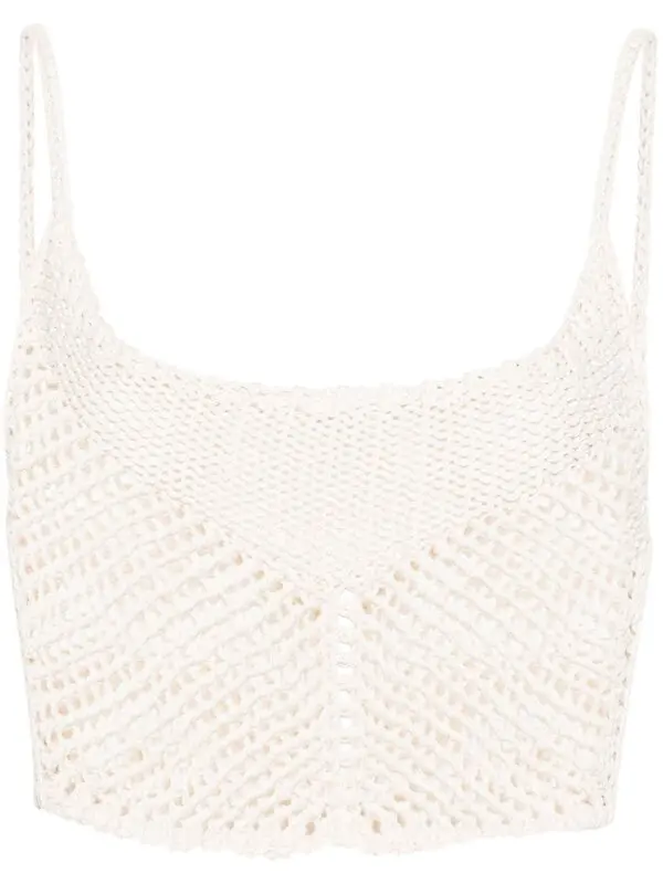 FORTE_FORTE Cropped Crochet Top