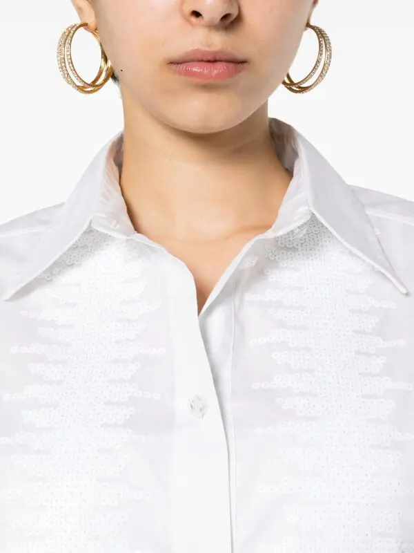 GENNY Sequin-embellished Poplin Shirt