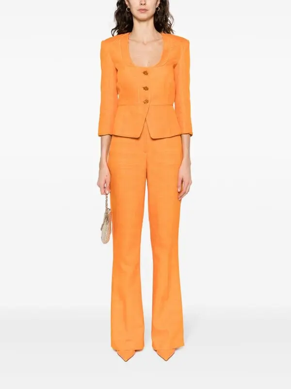 GENNY High-waist Straight-leg Trousers - Orange