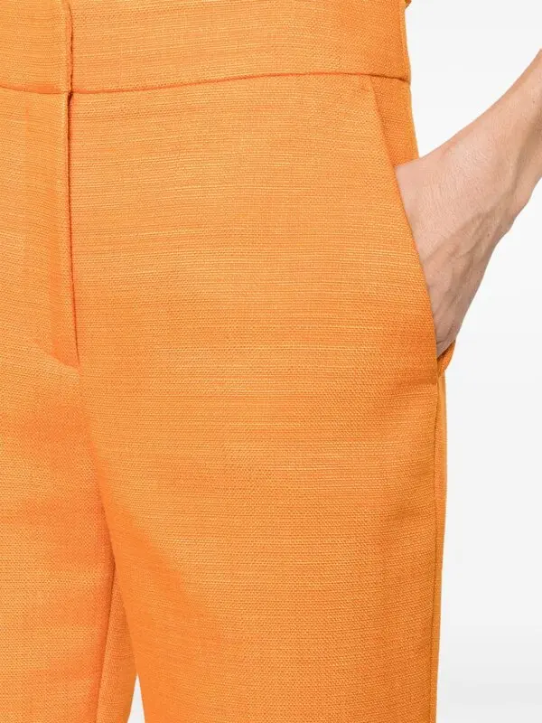 GENNY High-waist Straight-leg Trousers - Orange