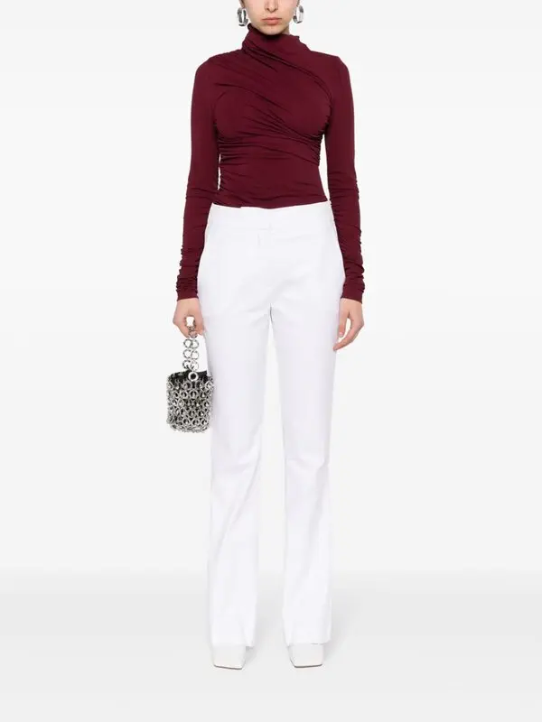 GENNY Twill Flared Trousers - White