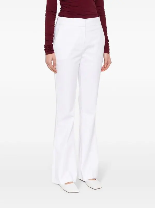 GENNY Twill Flared Trousers - White