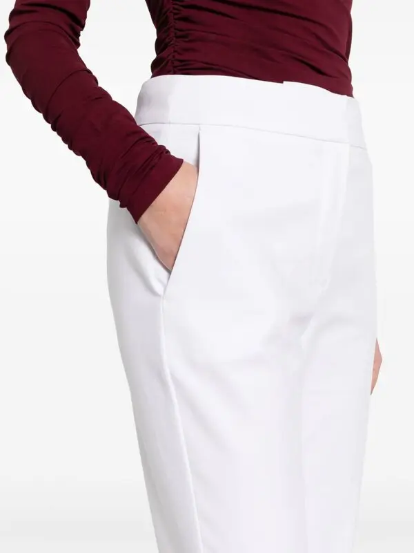GENNY Twill Flared Trousers - White
