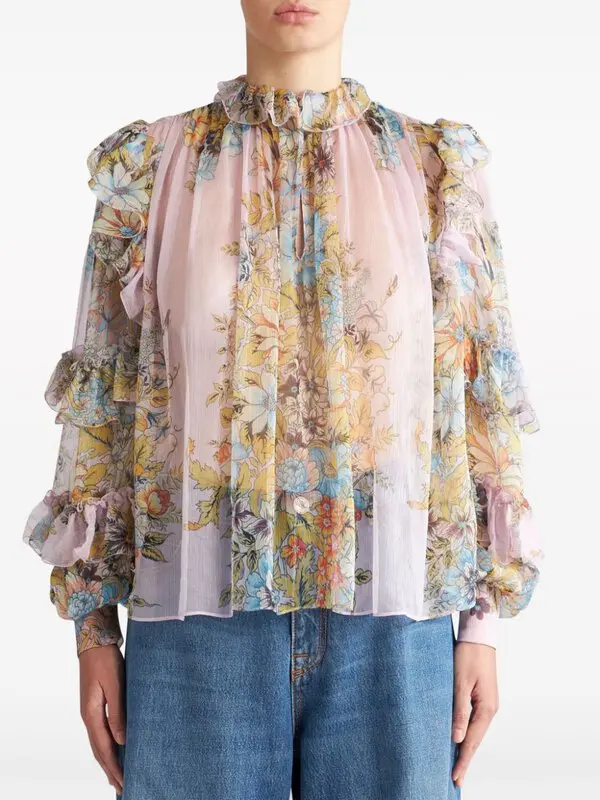 Etro Floral-print Silk Blouse