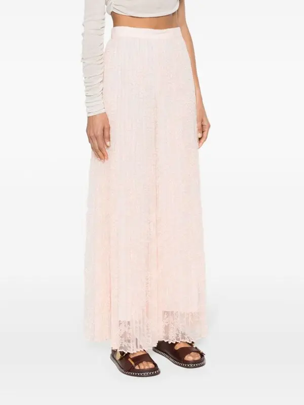 TWINSET Pleated Lace Palazzo Pants