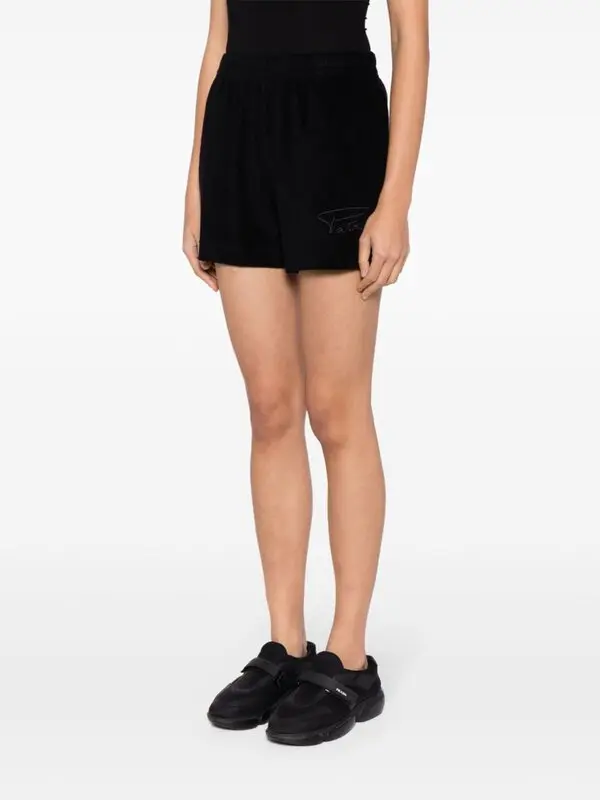 PATOU Logo-embroidered Terry Shorts - Black