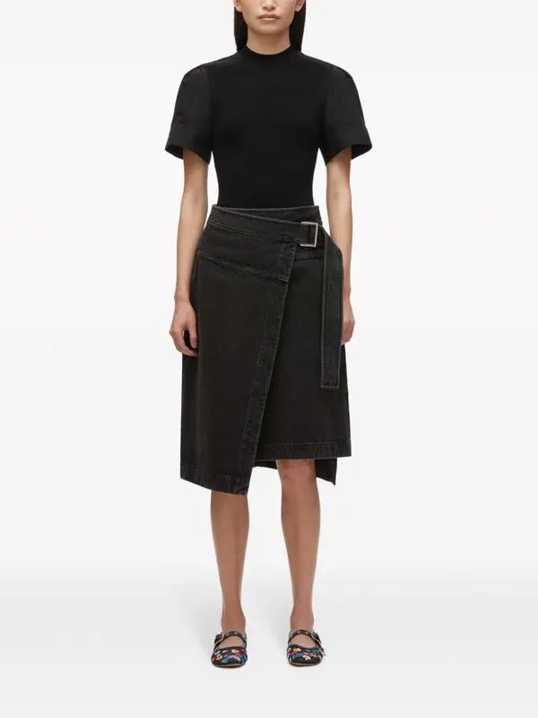3.1 Phillip Lim Denim Wrap Skirt - Black