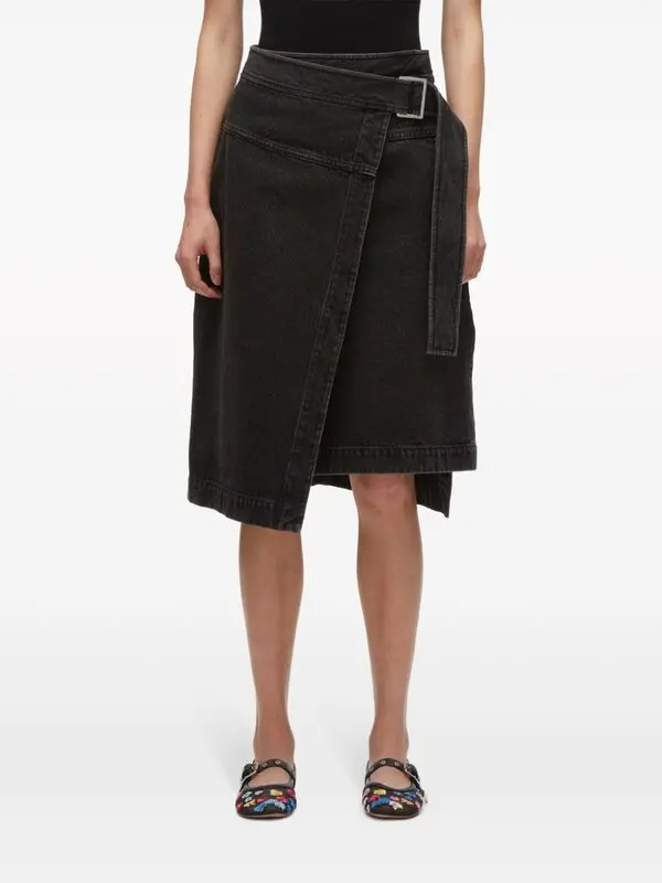 3.1 Phillip Lim Denim Wrap Skirt - Black