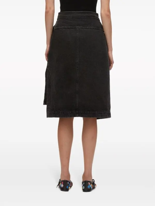 3.1 Phillip Lim Denim Wrap Skirt - Black