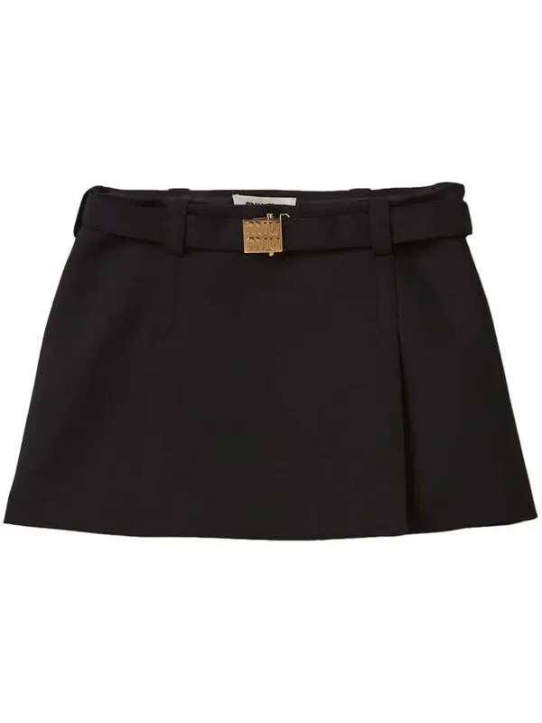 Miu Miu Logo-plaque Miniskirt