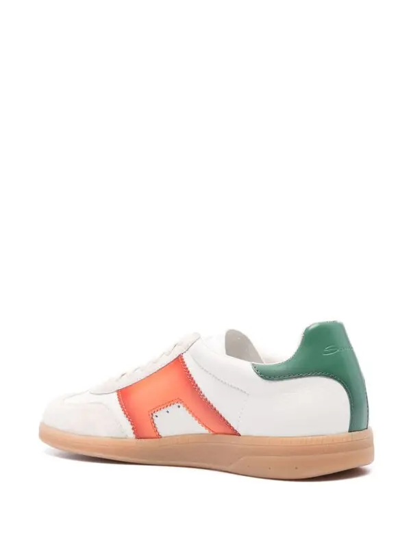 Santoni Colourblock Panelled Sneakers - White
