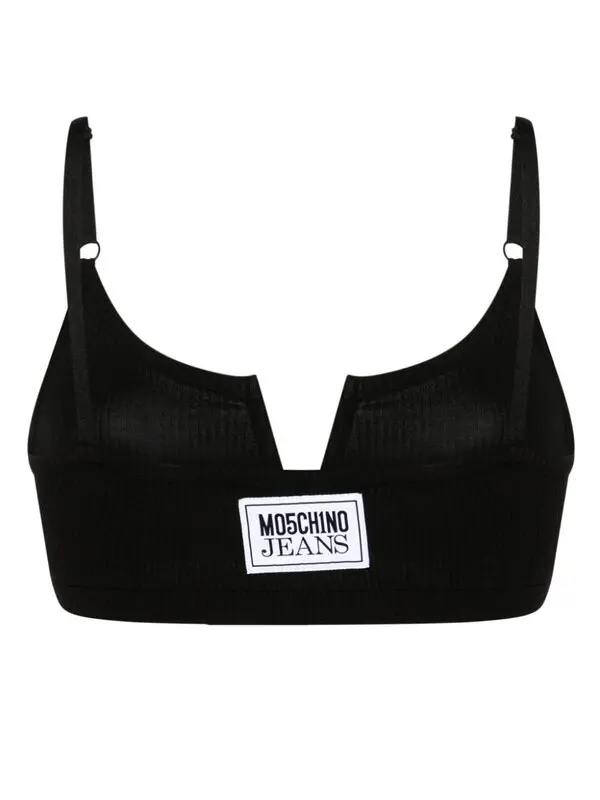 Moschino V-ring Fine-ribbed Bra
