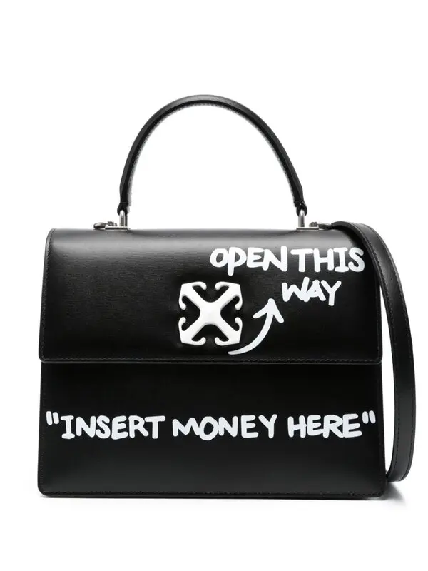 Off-White Jitney 1.4 Leather Tote Bag - Black