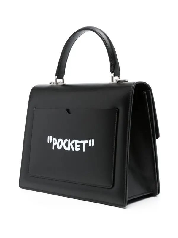 Off-White Jitney 1.4 Leather Tote Bag - Black