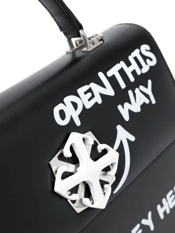 Off-White Jitney 1.4 Leather Tote Bag - Black