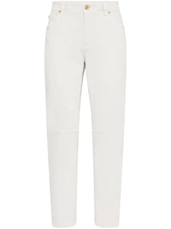 Brunello Cucinelli Mid-rise Tapered-leg Jeans - Neutrals