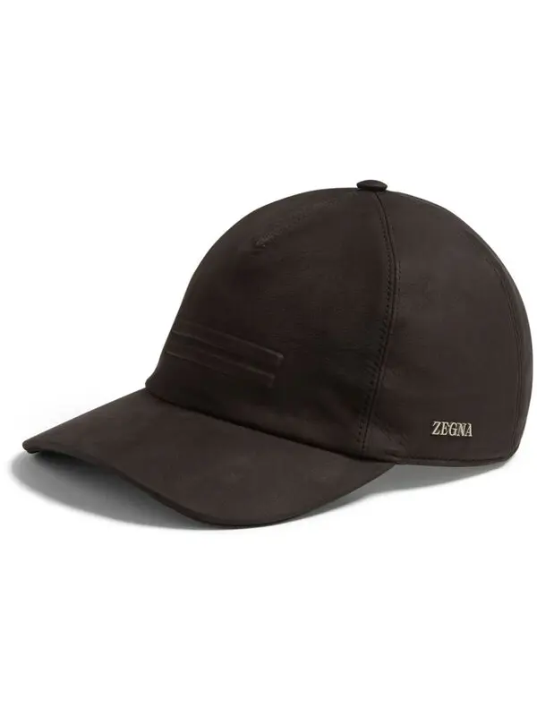 Zegna Secondskin Leather Baseball Cap - Brown