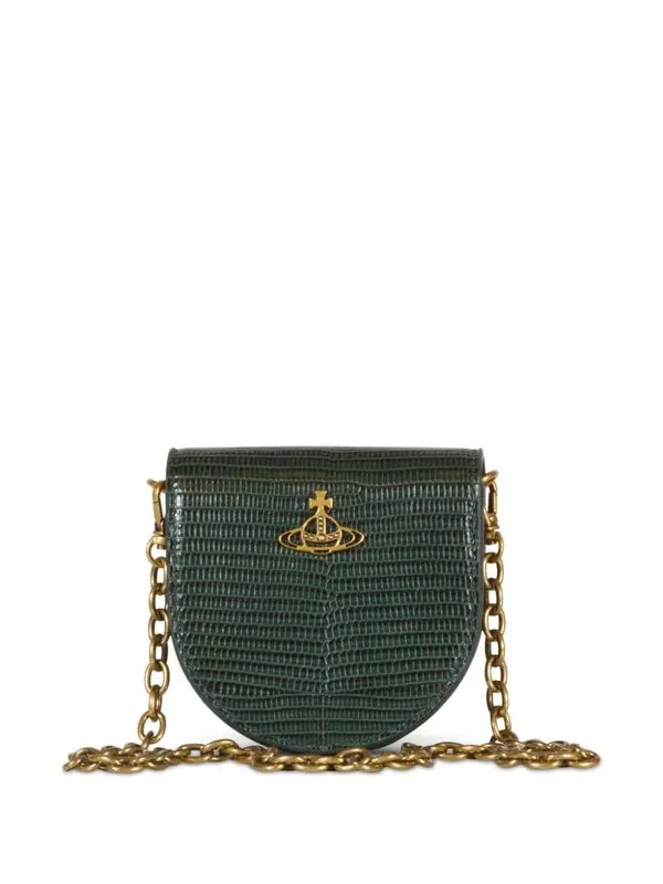 VIVIENNE WESTWOOD Lizard Saddle Crossbody Bag - Green