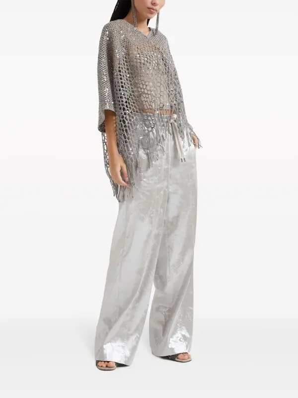 Brunello Cucinelli Sequin-embellished Open-knit Sweater