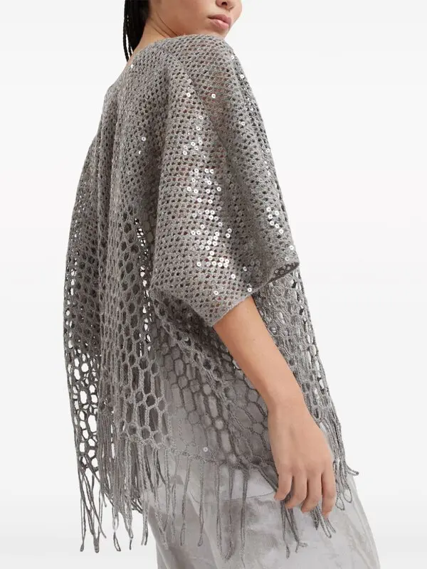 Brunello Cucinelli Sequin-embellished Open-knit Sweater