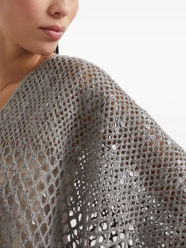 Brunello Cucinelli Sequin-embellished Open-knit Sweater