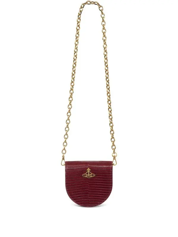 VIVIENNE WESTWOOD Lizard Saddle Crossbody Bag - Red
