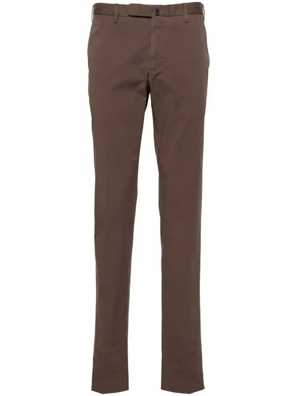 Incotex Mid-rise Twill Chino Trousers - Brown