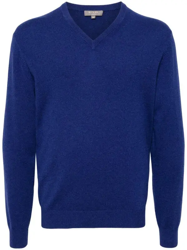 N.peal Burlington V-neck Jumper - Blue
