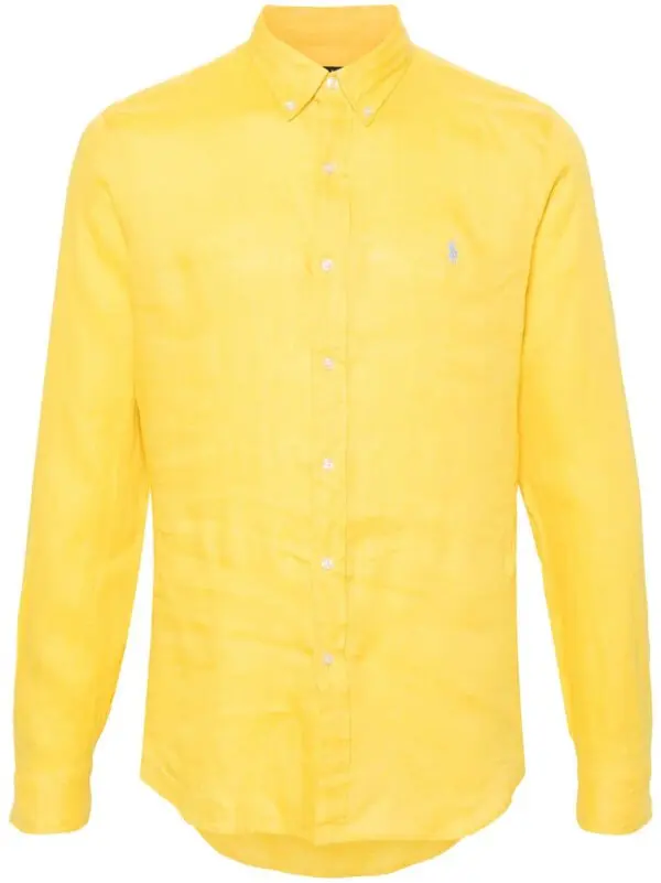 Polo Ralph Lauren Polo Pony-embroidered Linen Shirt - Yellow