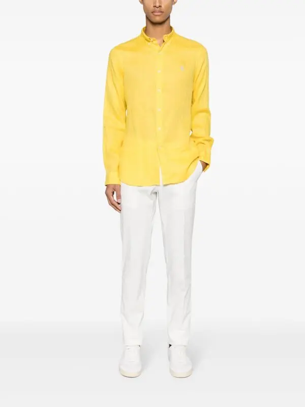 Polo Ralph Lauren Polo Pony-embroidered Linen Shirt - Yellow