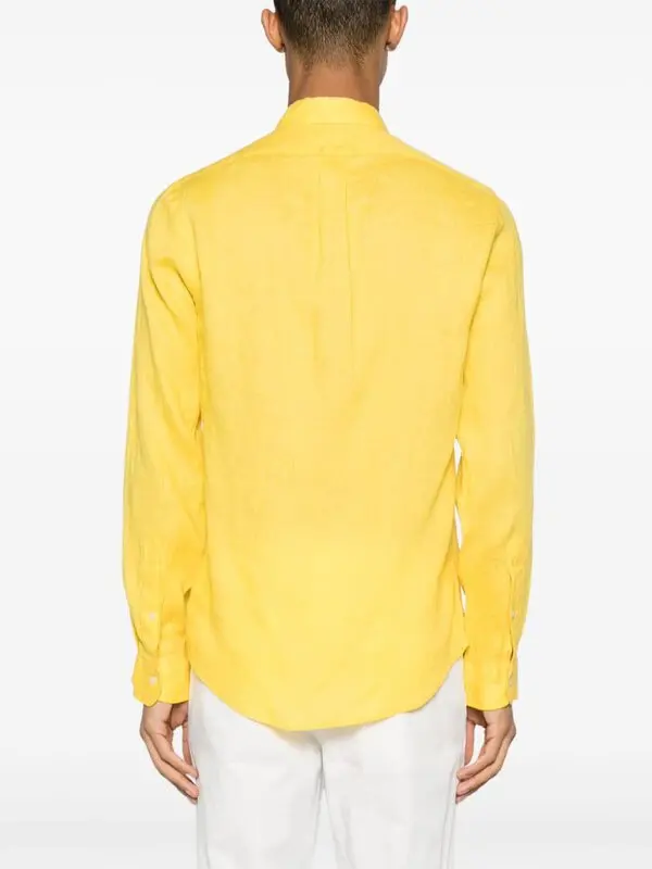 Polo Ralph Lauren Polo Pony-embroidered Linen Shirt - Yellow