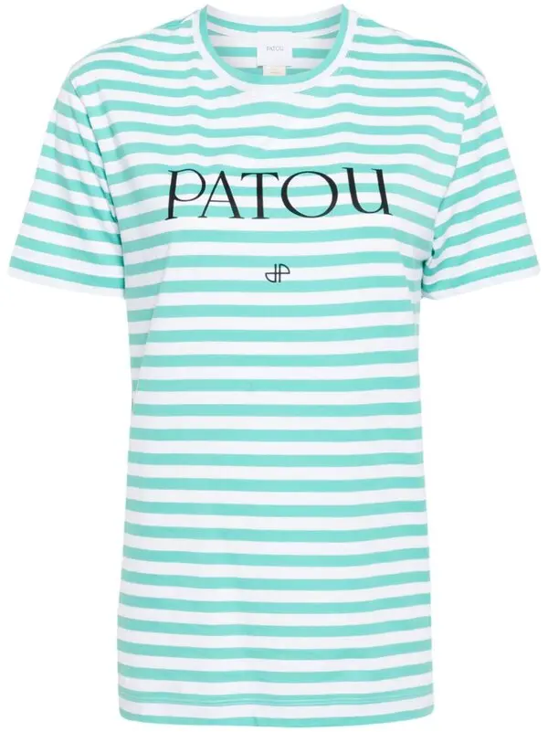 PATOU Striped Logo-print T-shirt - Blue