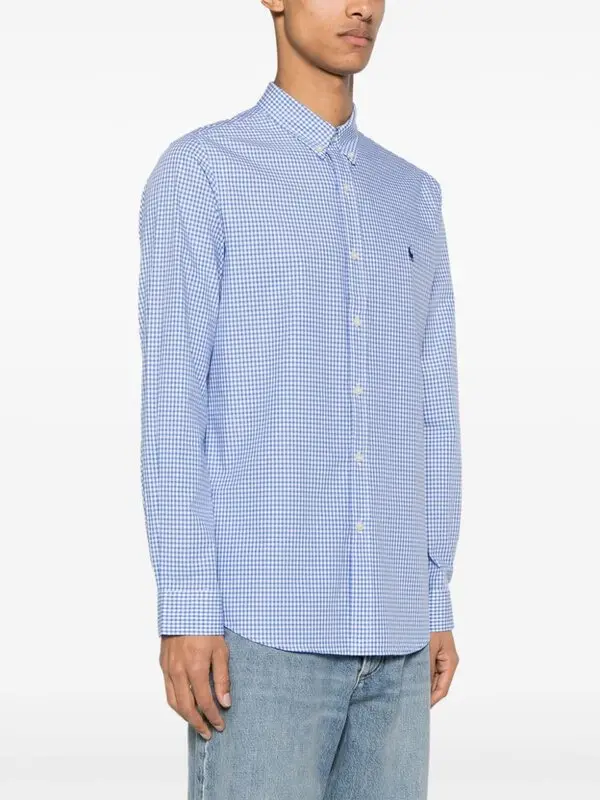 Polo Ralph Lauren Gingham-check Long-sleeve Shirt - Blue