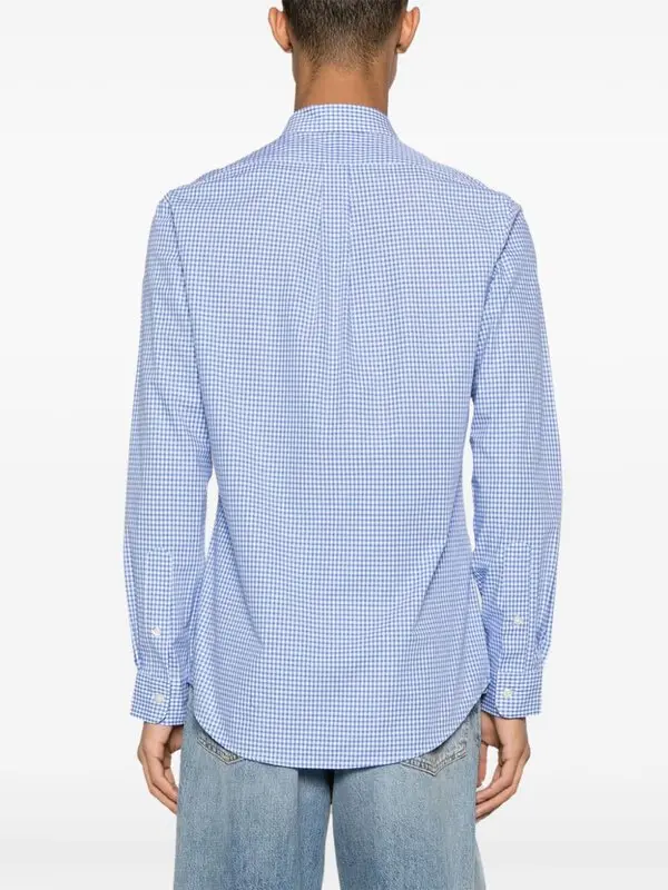Polo Ralph Lauren Gingham-check Long-sleeve Shirt - Blue