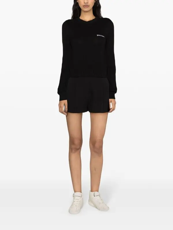 Palm Angels Logo-embroidered Cropped Jumper