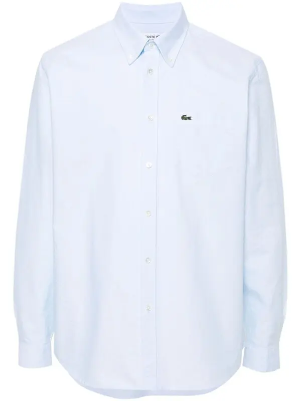 Lacoste Logo-patch Cotton Shirt - Blue