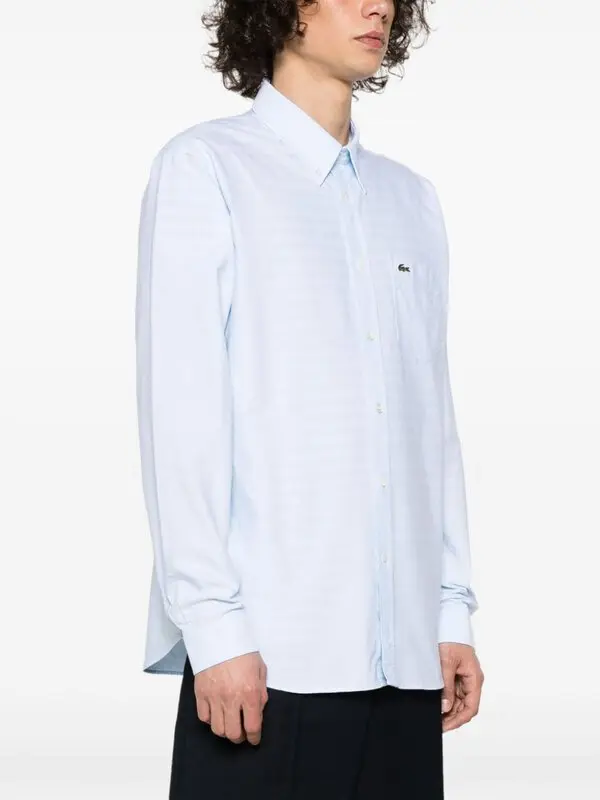 Lacoste Logo-patch Cotton Shirt - Blue