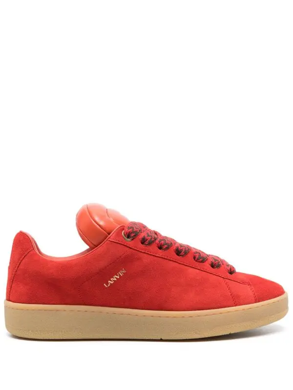 LANVIN X Future Curb Suede Sneakers - Red