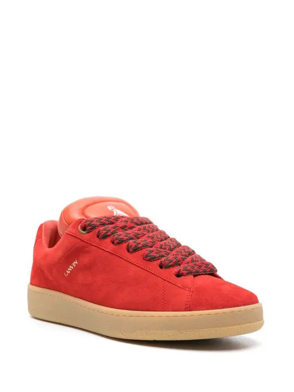 LANVIN X Future Curb Suede Sneakers - Red