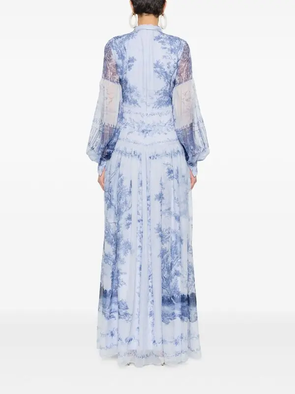 Erdem Graphic-print Silk Voile Gown