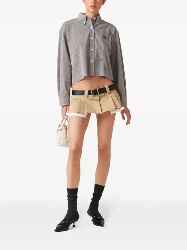 Miu Miu Gingham Cropped Shirt
