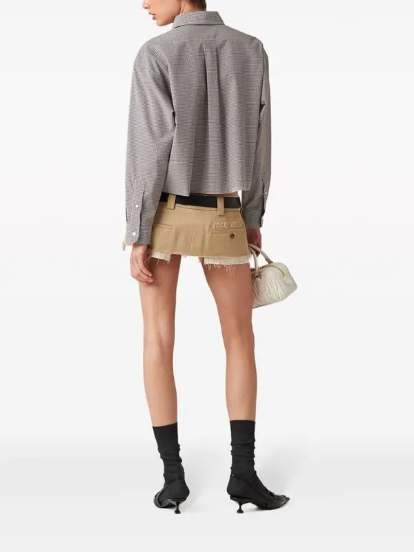 Miu Miu Gingham Cropped Shirt