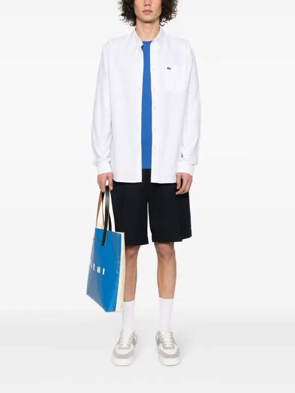 Lacoste Logo-patch Cotton Shirt - White