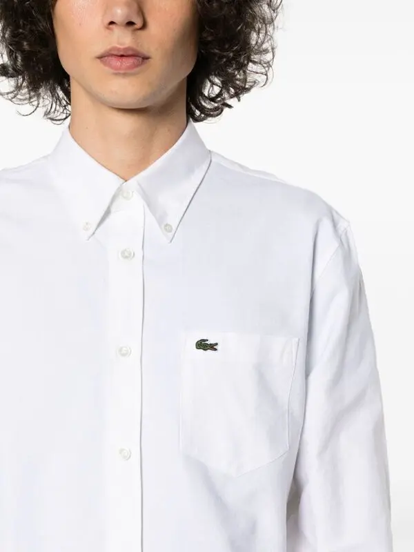 Lacoste Logo-patch Cotton Shirt - White