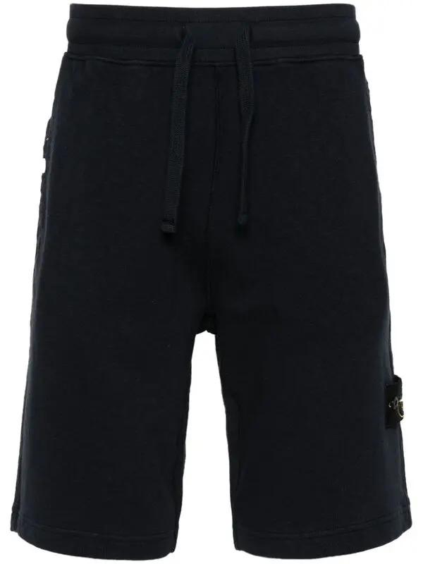 Stone Island Compass Cotton Bermuda Shorts - Blue