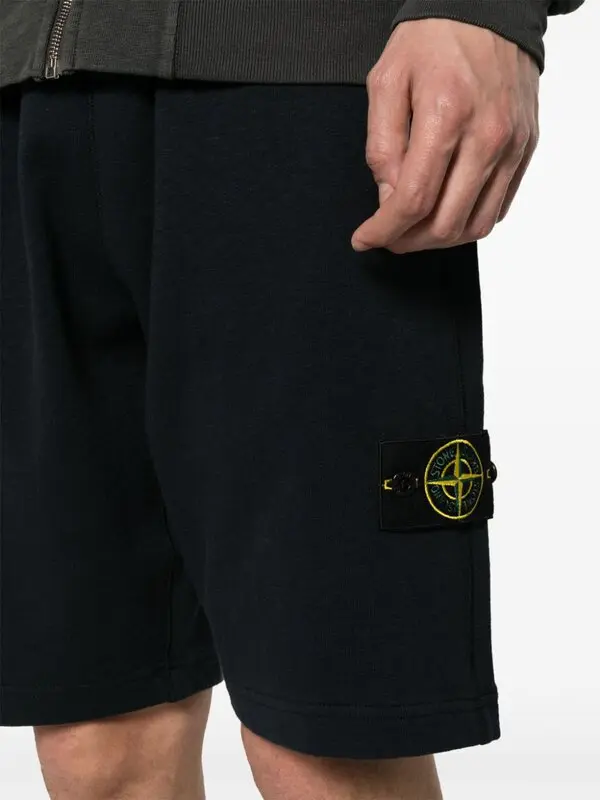 Stone Island Compass Cotton Bermuda Shorts - Blue