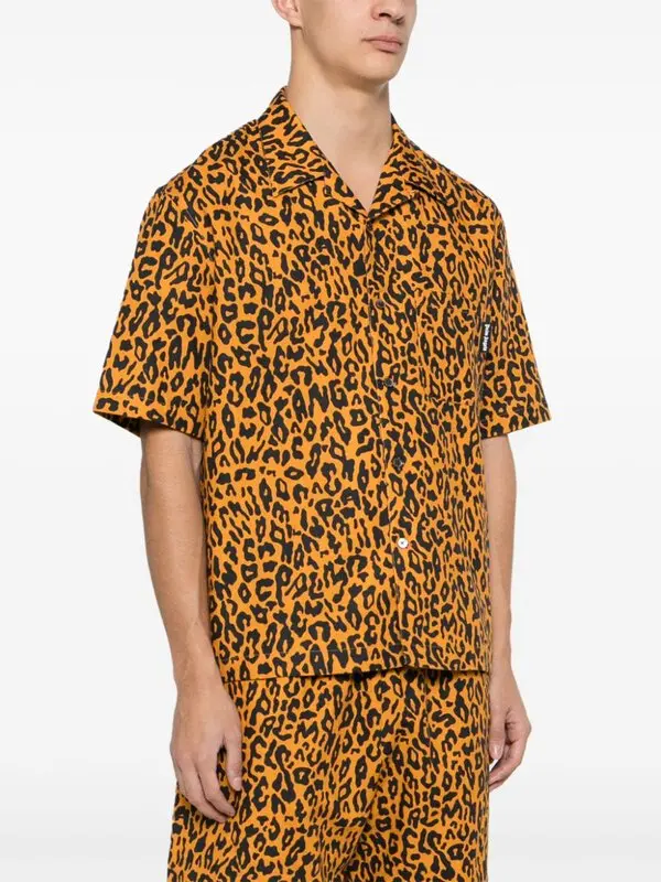 Palm Angels Leopard-print Poplin Shirt