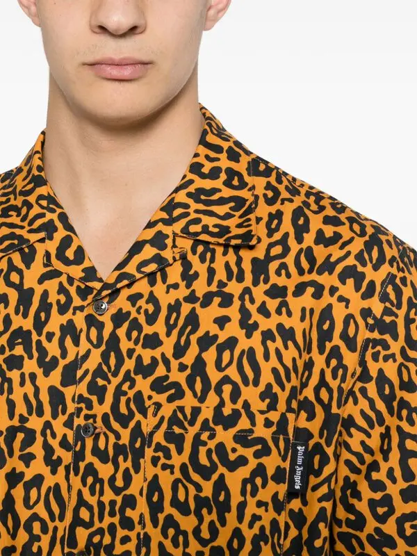 Palm Angels Leopard-print Poplin Shirt