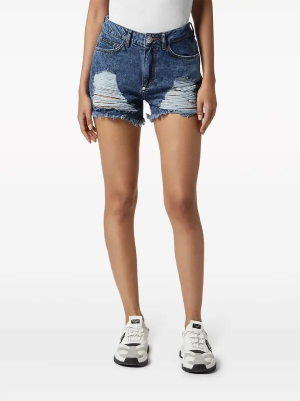 Philipp Plein Mid-rise Denim Shorts
